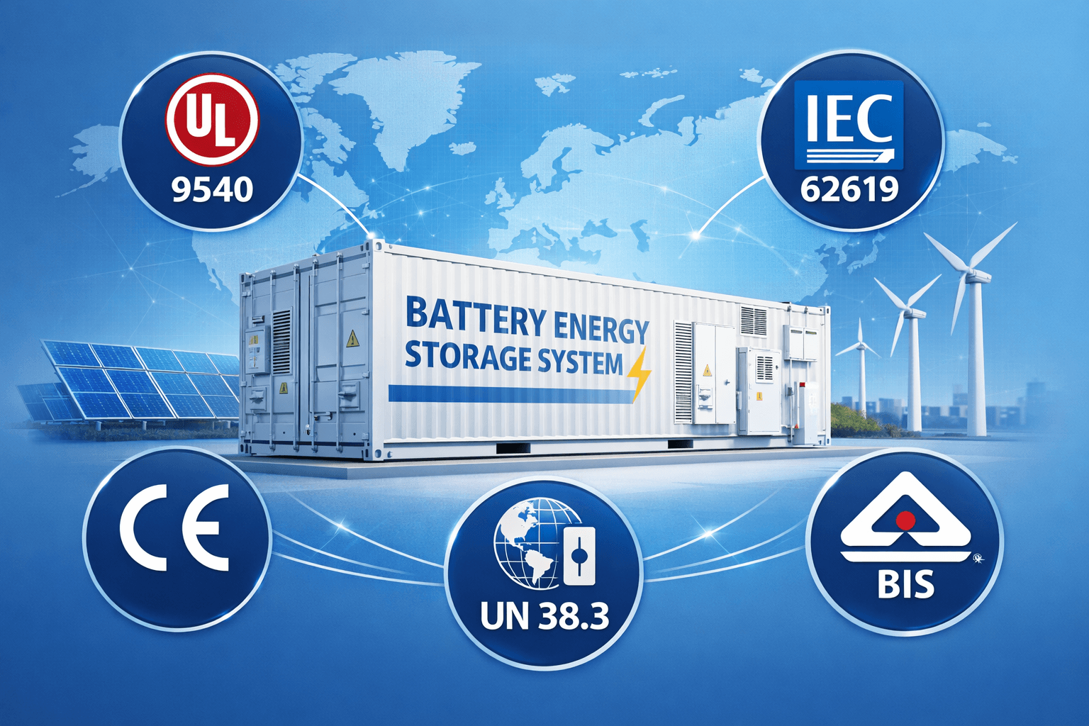BESS Certifications: The Complete 2026 Guide (UL, IEC, CE, BIS & More)
