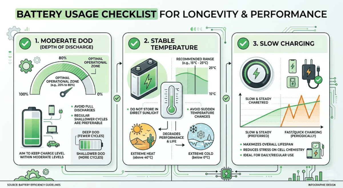 Battery Cycle Standards: DOD vs SOH vs EOL - SunLith Energy