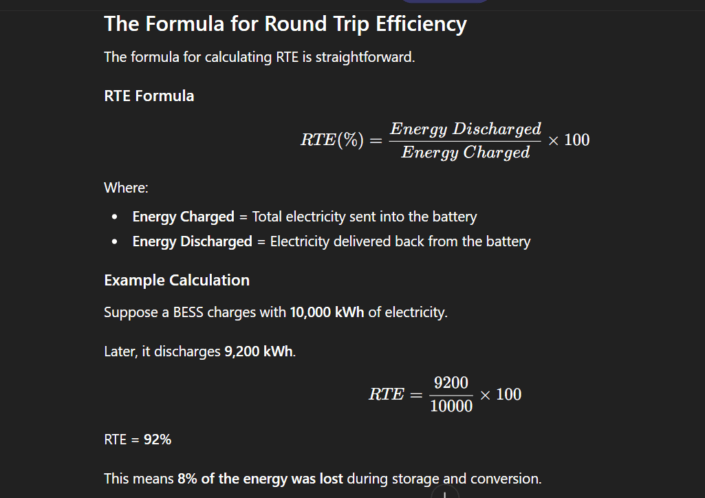 BESS Round Trip Efficiency: How to Calculate Battery Storage Efficiency