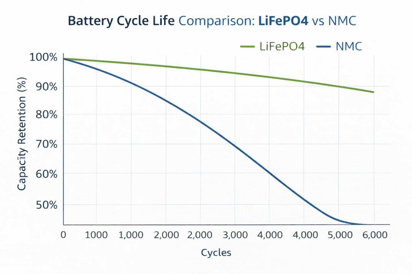 LiFePO4 vs NMC Battery Lifespan: The Real Difference
